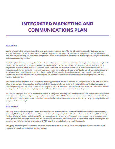 Integrated Marketing Communication Plan - 10+ Examples, Format, Pdf ...