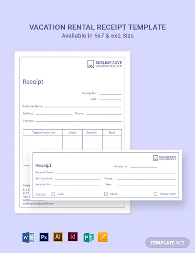 Rental Receipt Examples - 15+ [ House, Apartment, Car ] | Examples
