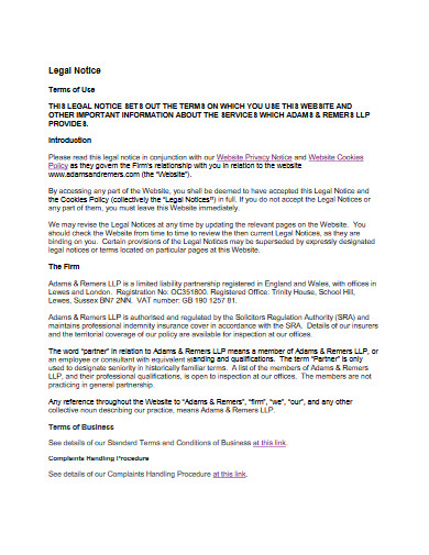 Legal Notice - 10+ Examples, Format, How To Create, Pdf