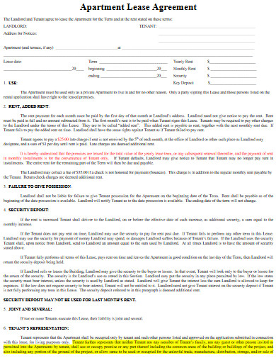Apartment Lease Agreement - 10+ Examples, Format, Pdf | Examples
