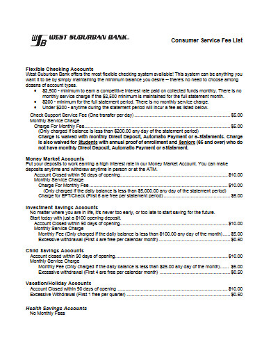 Service List - 10+ Examples, Format, Pdf | Examples