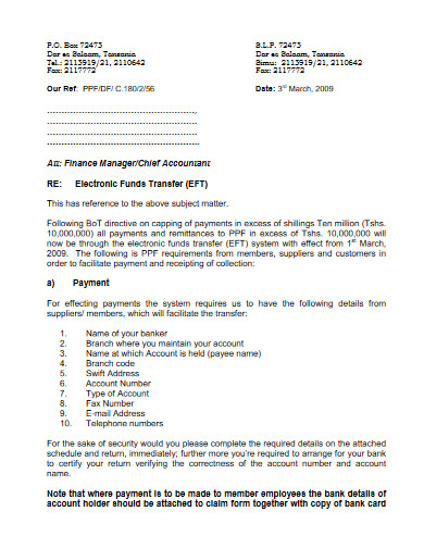 Fund Transfer Letter - 10+ Examples, Format, Sample | Examples