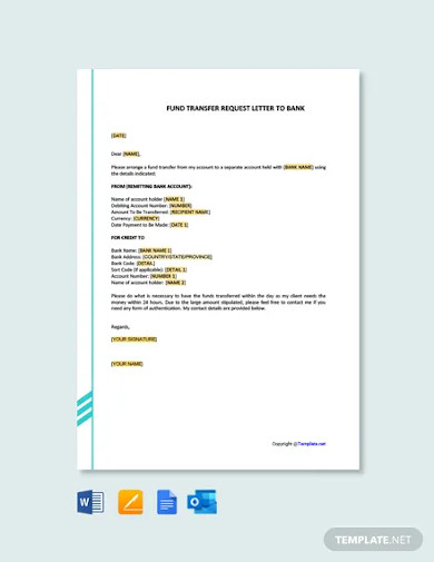 Fund Transfer Letter - 10+ Examples, Format, Sample | Examples