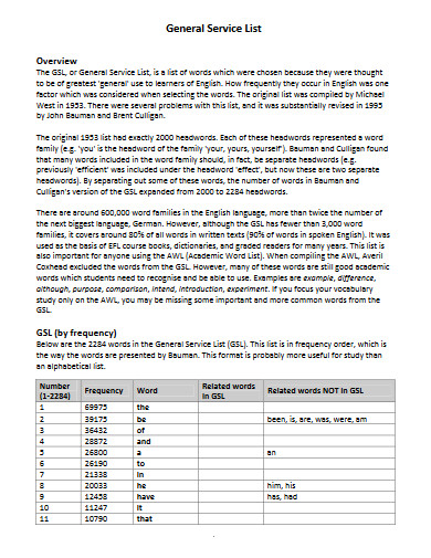 Service List - 10+ Examples, Format, Pdf | Examples