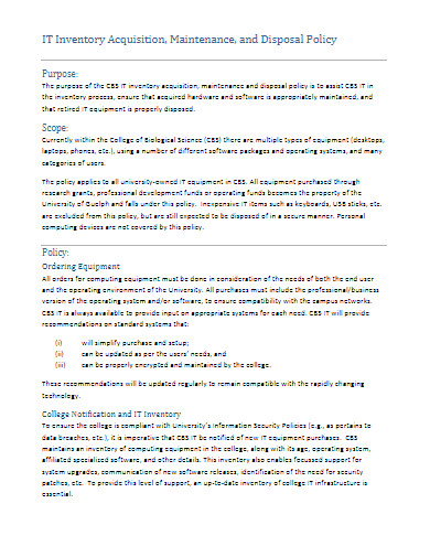 IT Inventory - 10+ Examples, Format, Pdf | Examples