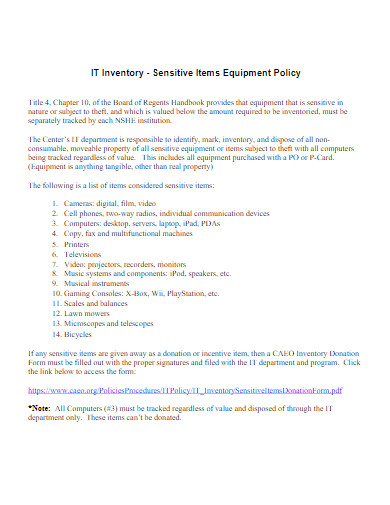IT Inventory - 10+ Examples, Format, Pdf | Examples