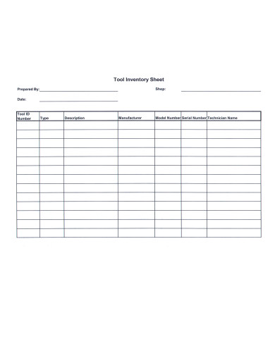 Tool Inventory - 10+ Examples, Format, Pdf | Examples
