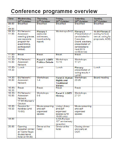 10+ Conference Program Examples [ Schedule, Pre-Conference ...