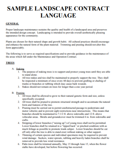Landscaping Services Contract - 10+ Examples, Format, Pdf | Examples