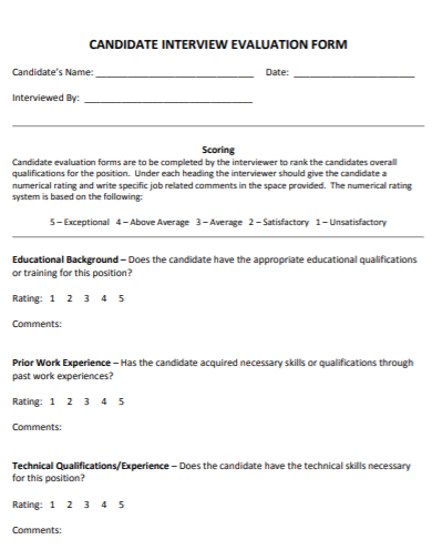 HR Evaluation Form - 10+ Examples, Format, Pdf | Examples