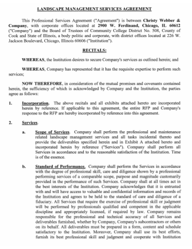 Landscaping Services Contract - 10+ Examples, Format, Pdf | Examples