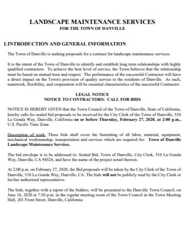 Landscaping Services Contract - 10+ Examples, Format, Pdf | Examples