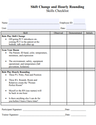 Shift Change Checklist - 10+ Examples, Format, Pdf | Examples