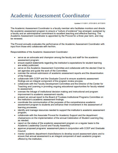 Academic Assessment - 10+ Examples, Format, Sample | Examples