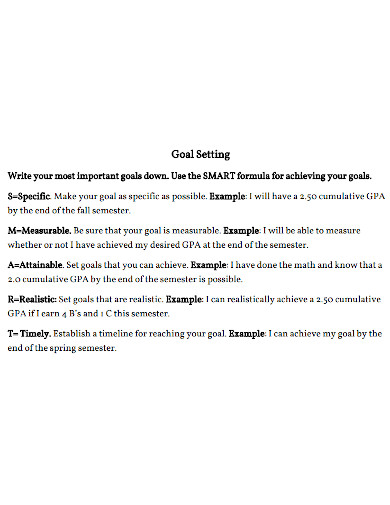 Academic Goals for College Students - 6+ Examples, Format, Sample