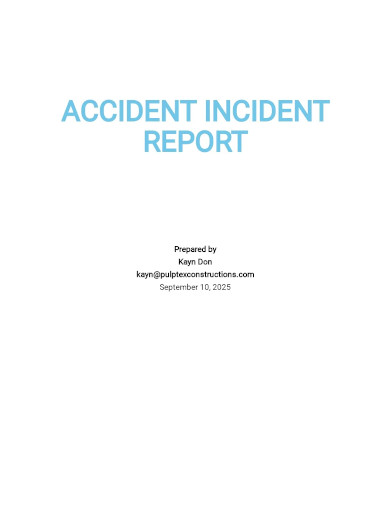 Accident Report - 10+ Examples, Format, Pdf | Examples