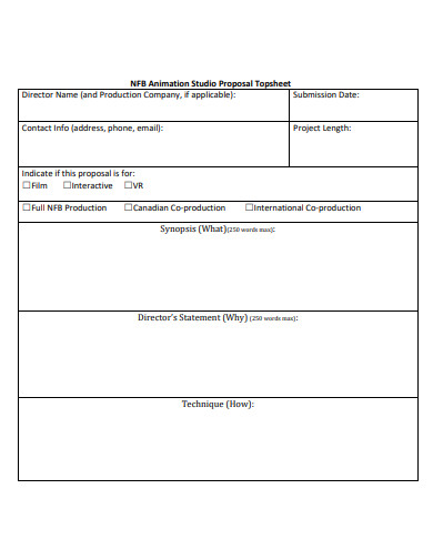 Animation Proposal - 10+ Examples, Format, Pdf | Examples