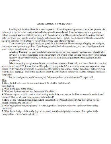 9+ Article Summary Examples [ Journal, Medical, Newspaper ] | Examples
