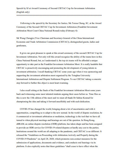 Award Ceremony Speech - 11+ Examples, Format, Sample | Examples