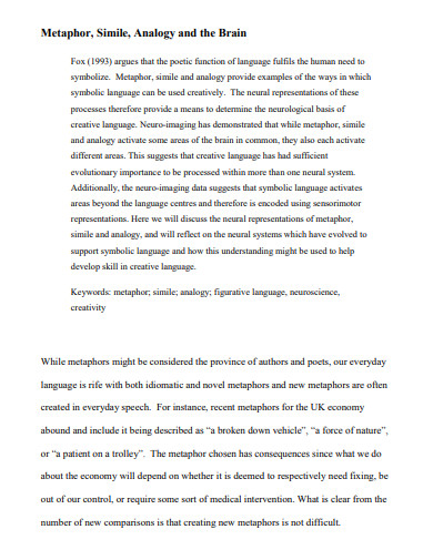 Figurative Analogy - 4+ Examples, Format, Pdf | Examples