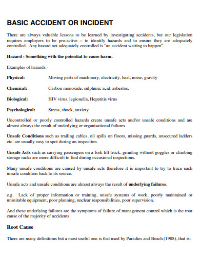 Incident/Accident Analysis - 10+ Examples, Format, Pdf | Examples