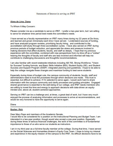 10+ Statements of Interest Examples [ Economic, Provincial, Financial ...