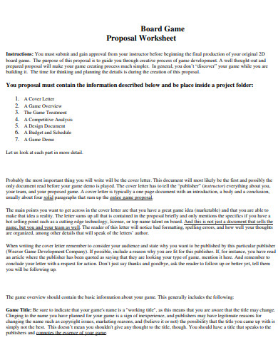 Game Design Proposal - 10+ Examples, Format, Pdf | Examples