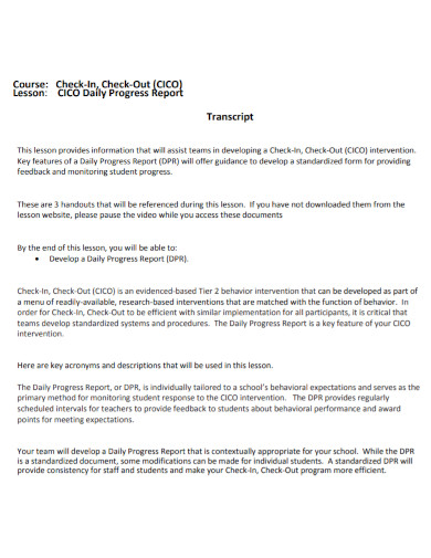 Daily Progress Report - 10+ Examples, Format, Pdf | Examples
