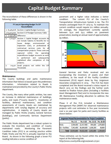 10+ Budget Summary Examples [ Federal, Union, Narrative ] | Examples