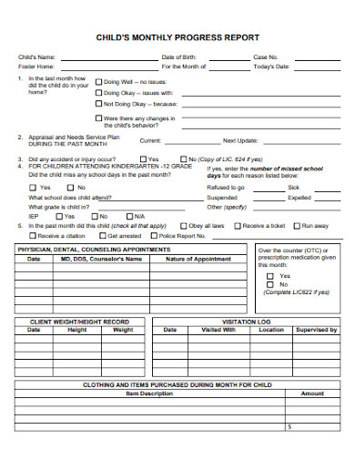 Monthly Progress Report - 10+ Examples, Format, Pdf | Examples