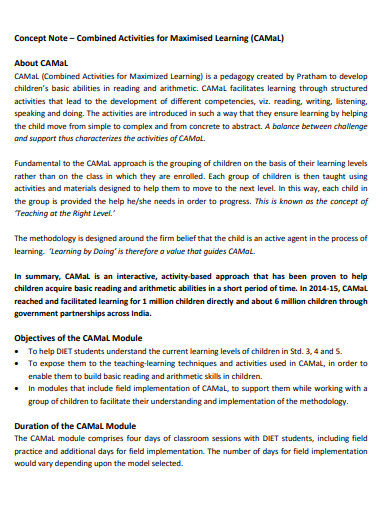 Activity Concept Note - 7+ Examples, Format, Pdf | Examples
