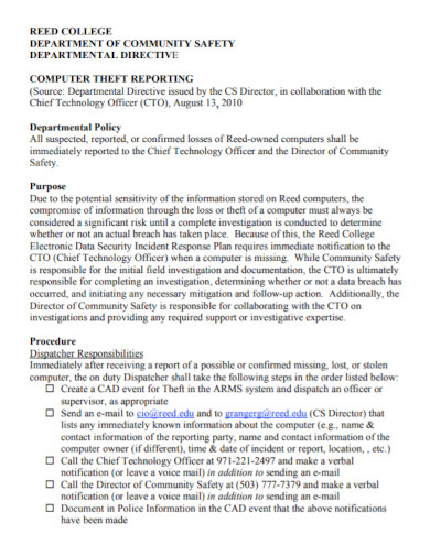 Theft Investigation Report - 10+ Examples, Format, Pdf | Examples