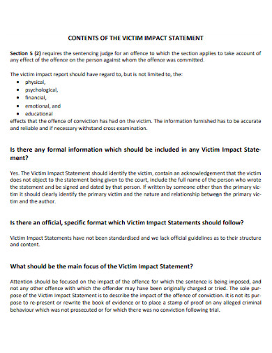 10+ Victim Impact Statement Examples [ Powerful, Victoria, Definition ...