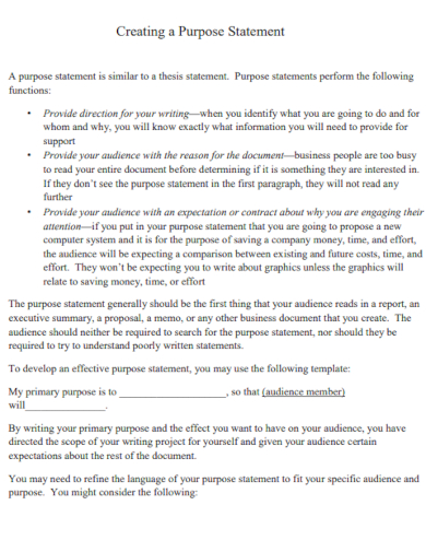 10+ Business Purpose Statement Examples [ Continuity, School ...