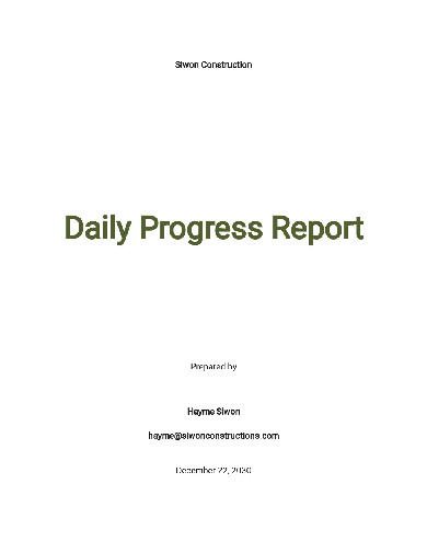 Daily Progress Report - 10+ Examples, Format, Pdf | Examples