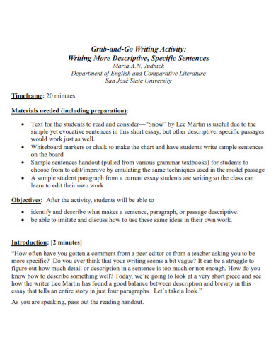 Descriptive Writing - 29+ Examples, Format, Pdf | Examples
