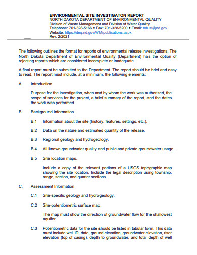 Site Investigation Report - 10+ Examples, Format, Pdf | Examples