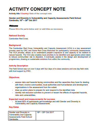 Activity Concept Note - 7+ Examples, Format, Pdf | Examples
