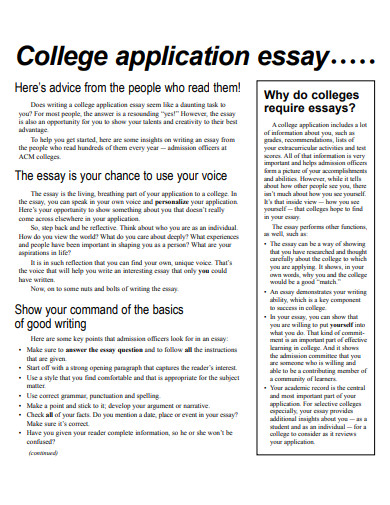 College Application Essay 10 Examples Format Pdf Examples