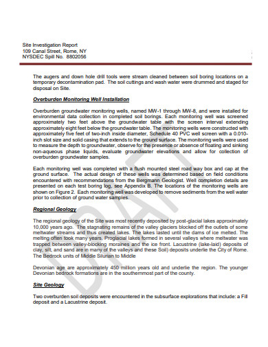 Site Investigation Report - 10+ Examples, Format, Pdf | Examples