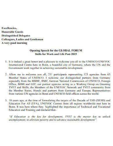 Welcome Speech for Guest - 10+ Examples, Format, Sample | Examples