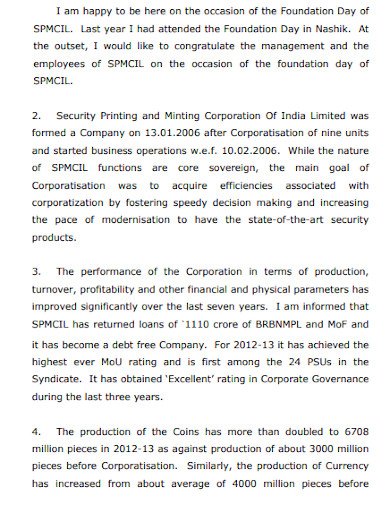 Celebration Speech - 10+ Examples, Format, Sample | Examples