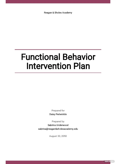 Behavior Intervention Plan - 20+ Examples, Format, Pdf | Examples