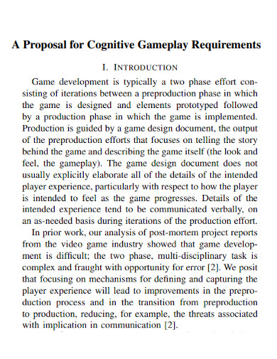 Game Design Proposal - 10+ Examples, Format, Pdf | Examples