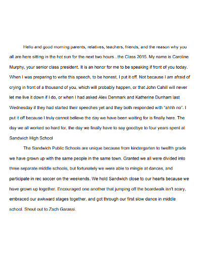 School President Speech - 10+ Examples, Format, Sample | Examples