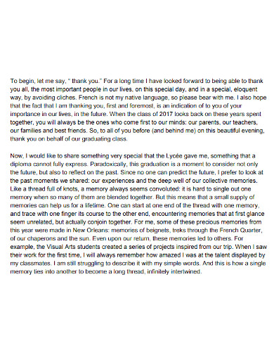Graduation Thank You Speech - 10+ Examples, Format, Sample | Examples