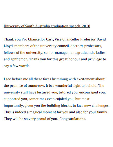 Graduation Thank You Speech - 10+ Examples, Format, Sample | Examples