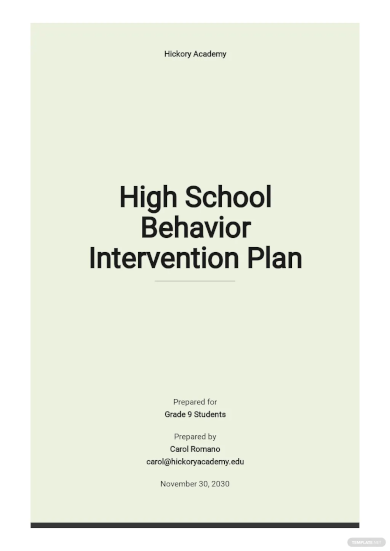 Behavior Intervention Plan - 20+ Examples, Format, Pdf | Examples