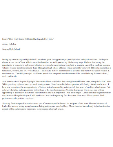 High School Life Essay - 8+ Examples, Format, Pdf | Examples