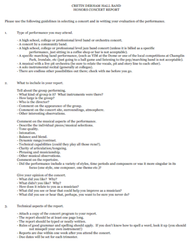 Concert Report - 10+ Examples, Format, Pdf | Examples
